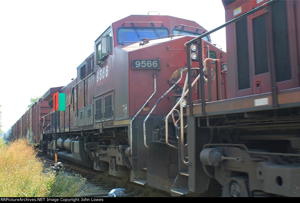 Westbound preparing to leave the yard, second loco
